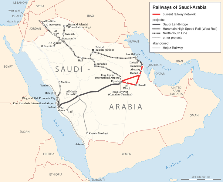 Railway map of Saudi Arabia - Middle East Strategic Perspectives